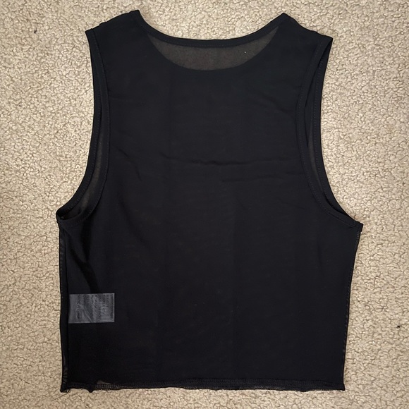 Tops | Nwt Stitching Mesh Crop Tank Top Xs | Poshmark